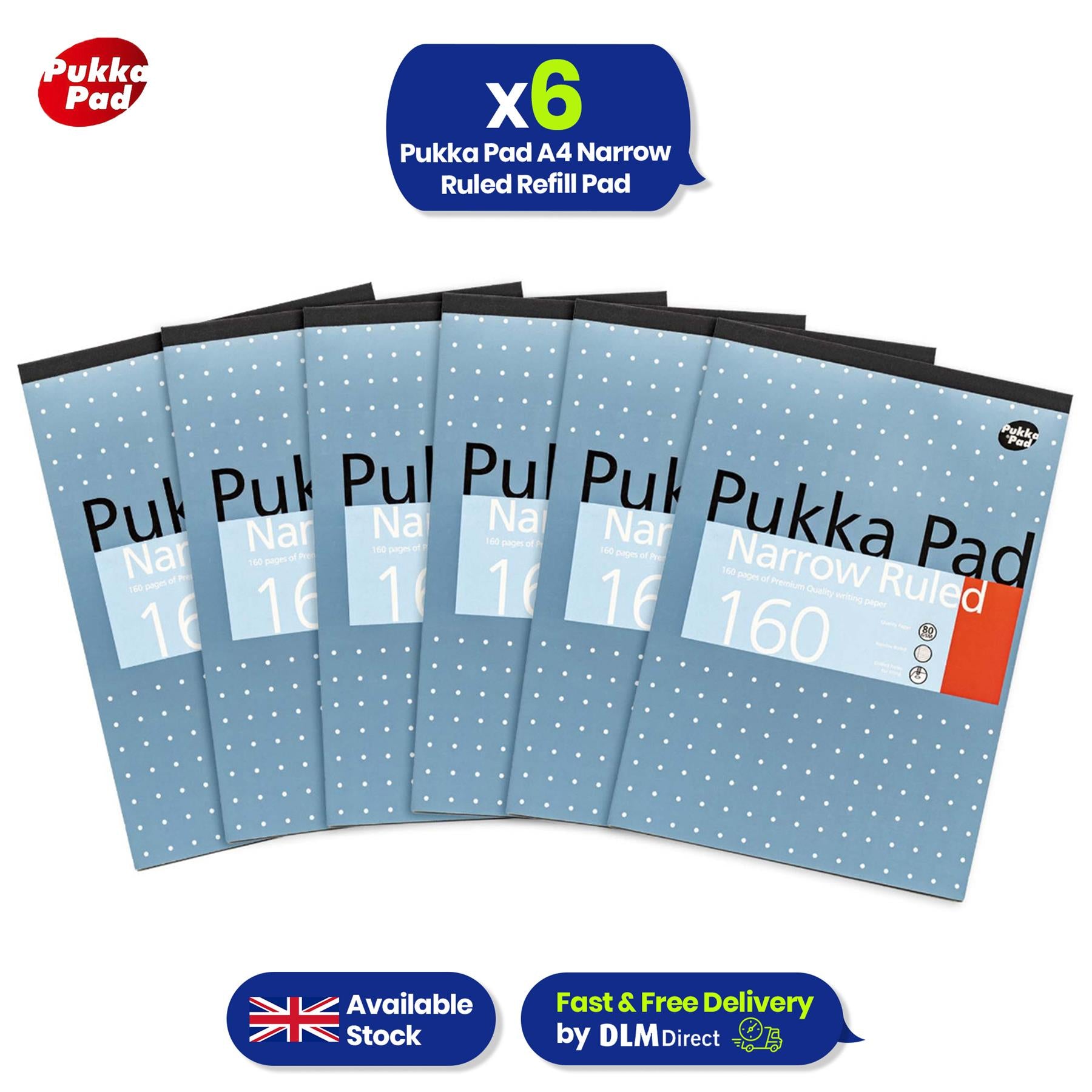 A4 Refill Pad Narrow Ruled with 160 Lined Pages and Perforation – DLM Direct