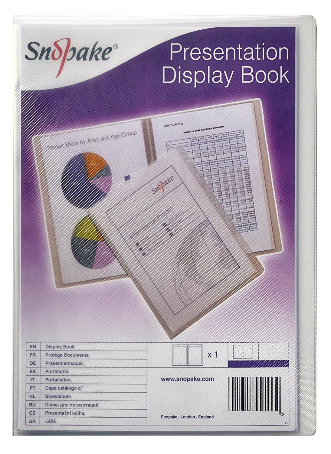 Snopake Superline A4 Presentation Book 20 Pocket Polypropylene - 1 to ...